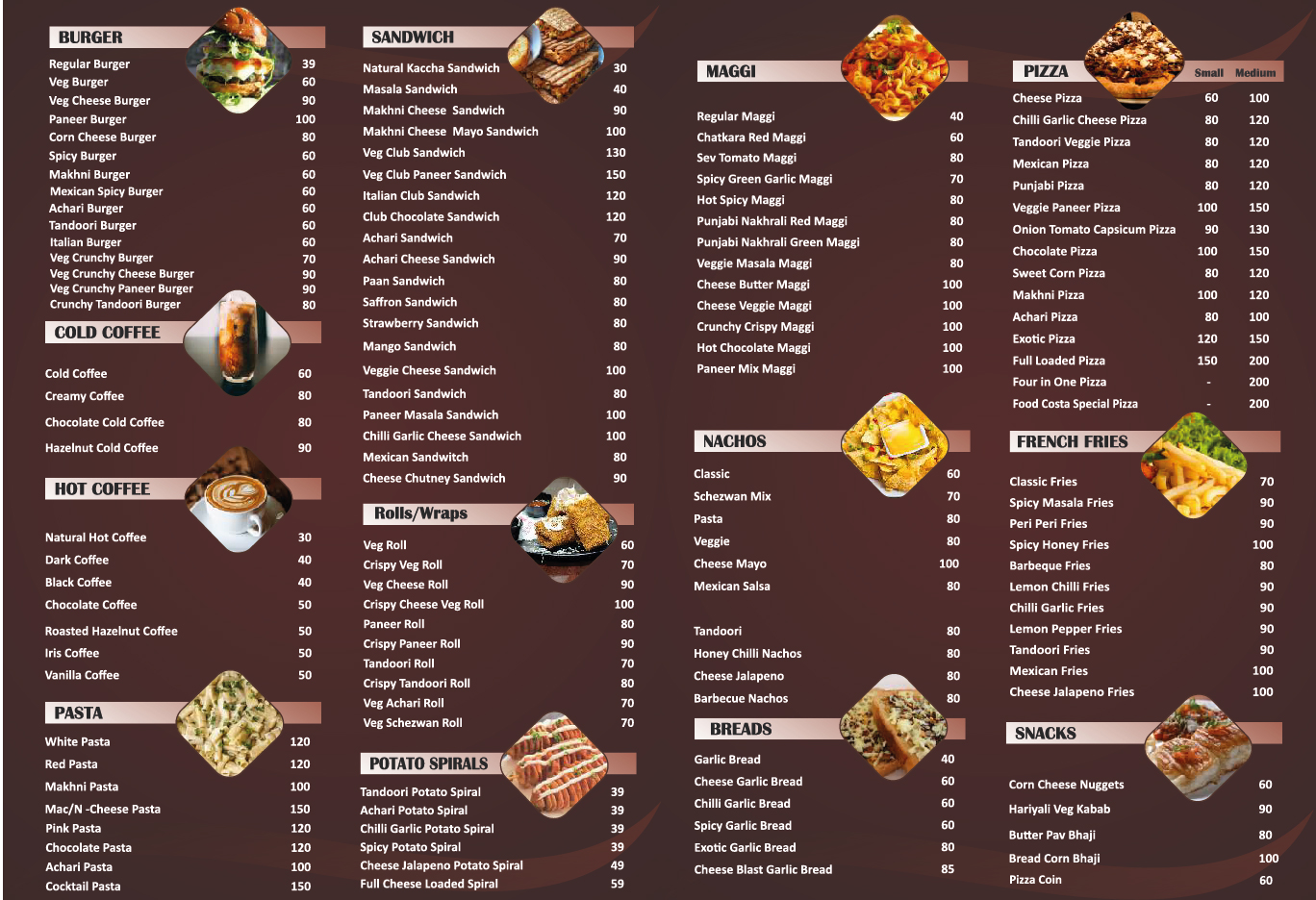 Menu - Fast Food Franchise